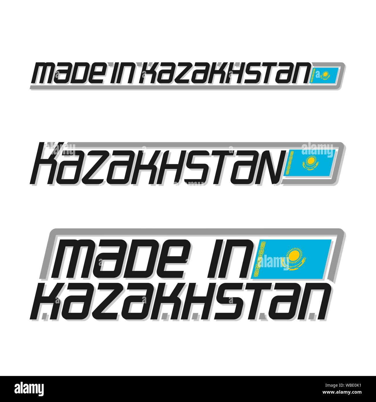 Vector illustration of logo for "made in Kazakhstan", consisting of ...