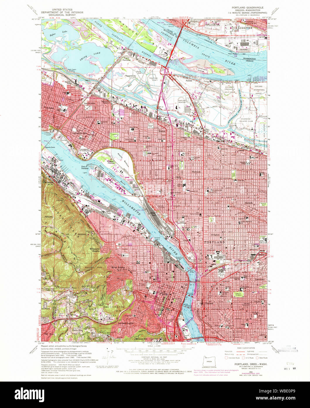 Usgs map oregon portland hi-res stock photography and images - Alamy