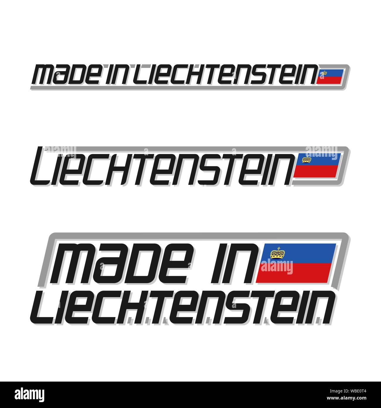 Vector illustration of logo for "made in Liechtenstein", consisting of ...