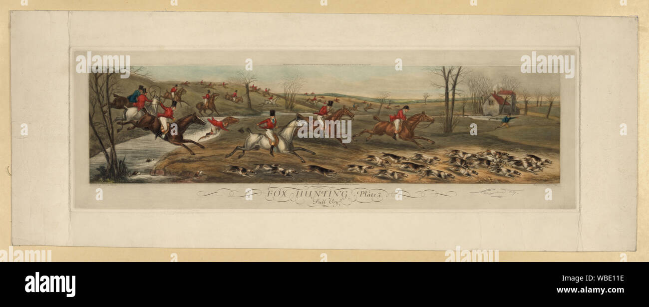 Fox hunting plate 3. Full cry Stock Photo - Alamy