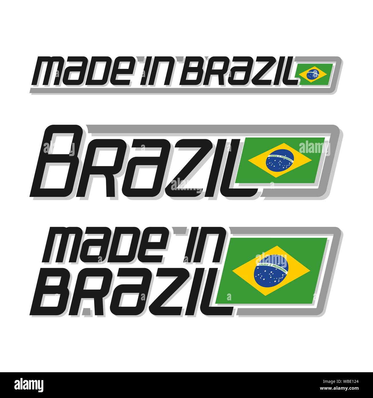Vector illustration of logo for "made in Brazil", consisting of three ...