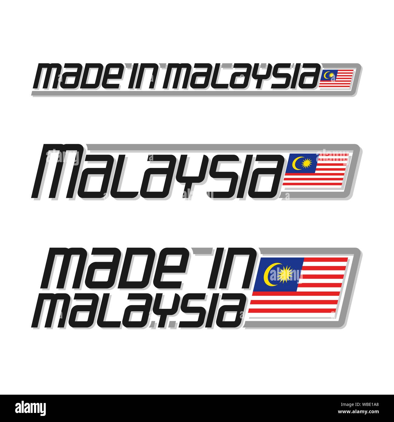 Vector illustration "made in Malaysia", set of isolated malaysian ...