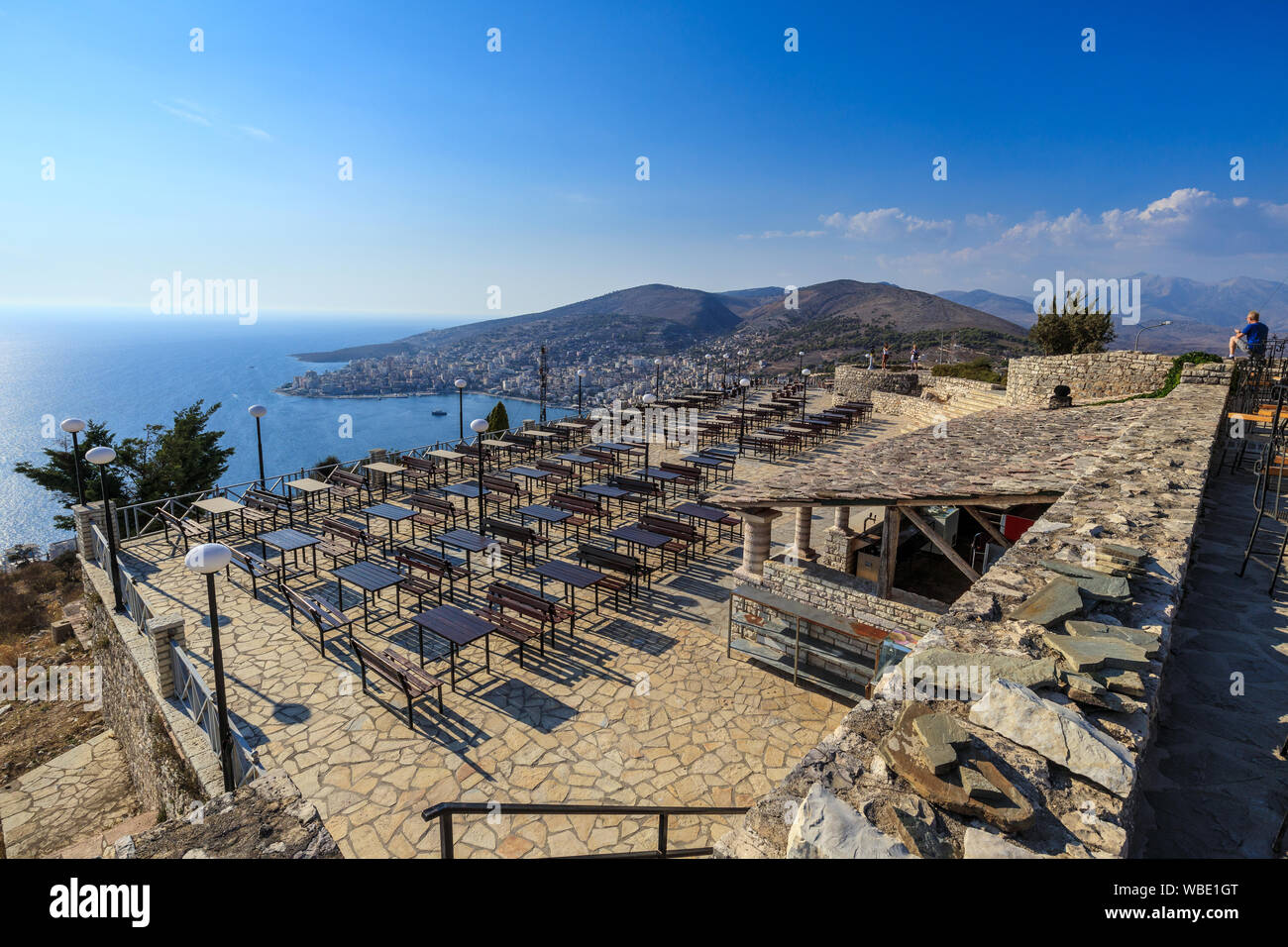 View of Saranda from Saranda Castle on top of the city Stock Photo - Alamy