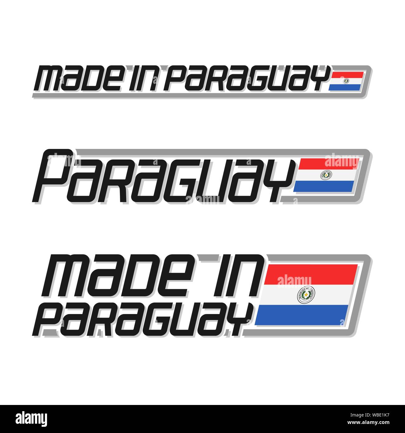Vector illustration of logo "made in Paraguay", set of Paraguayan ...