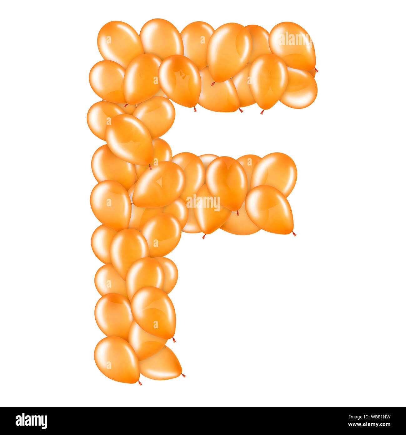 Orange letter F from helium balloons part of English alphabet Stock ...