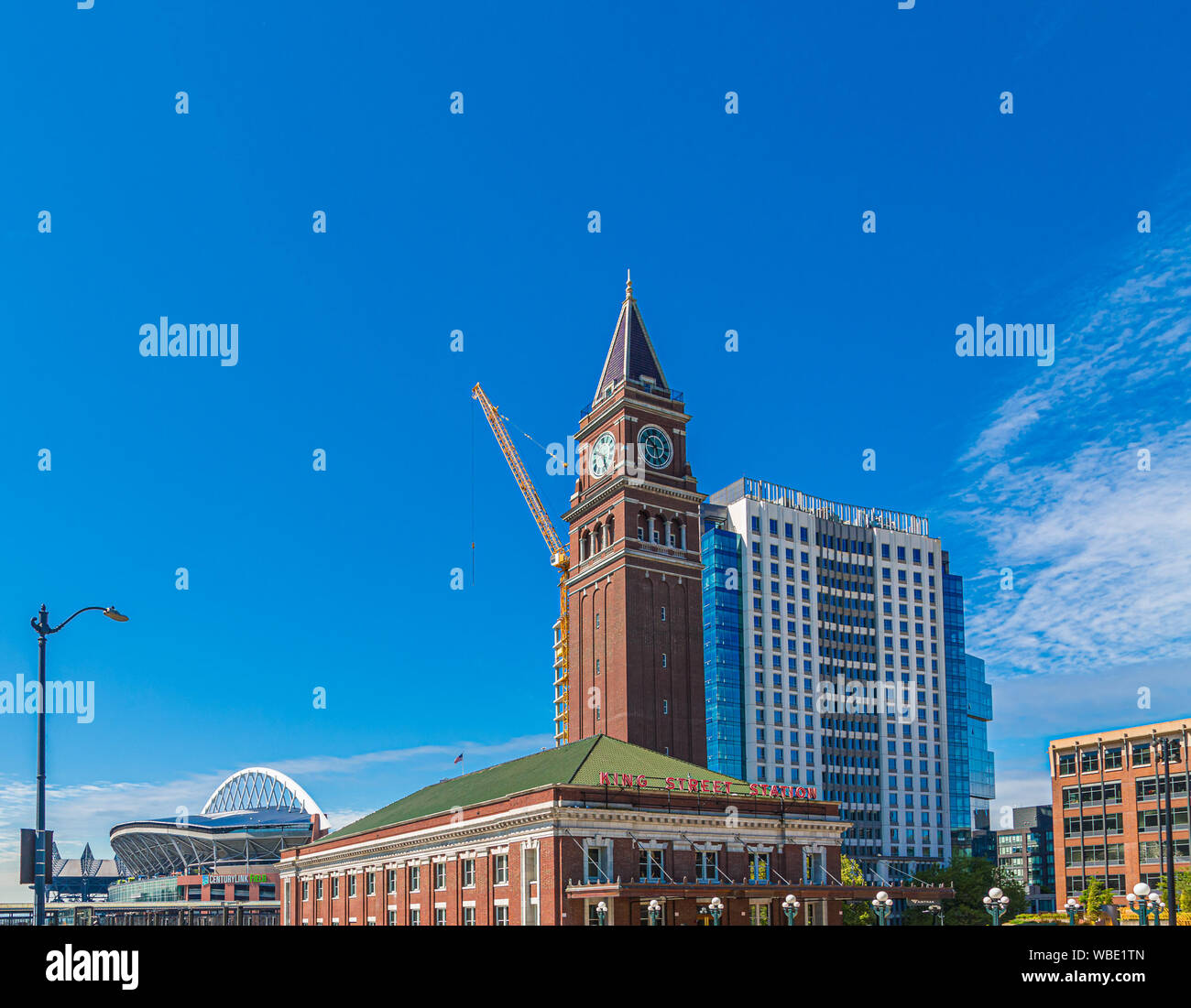Buildings around King Street Station in Seattle, Washington Stock Photo ...