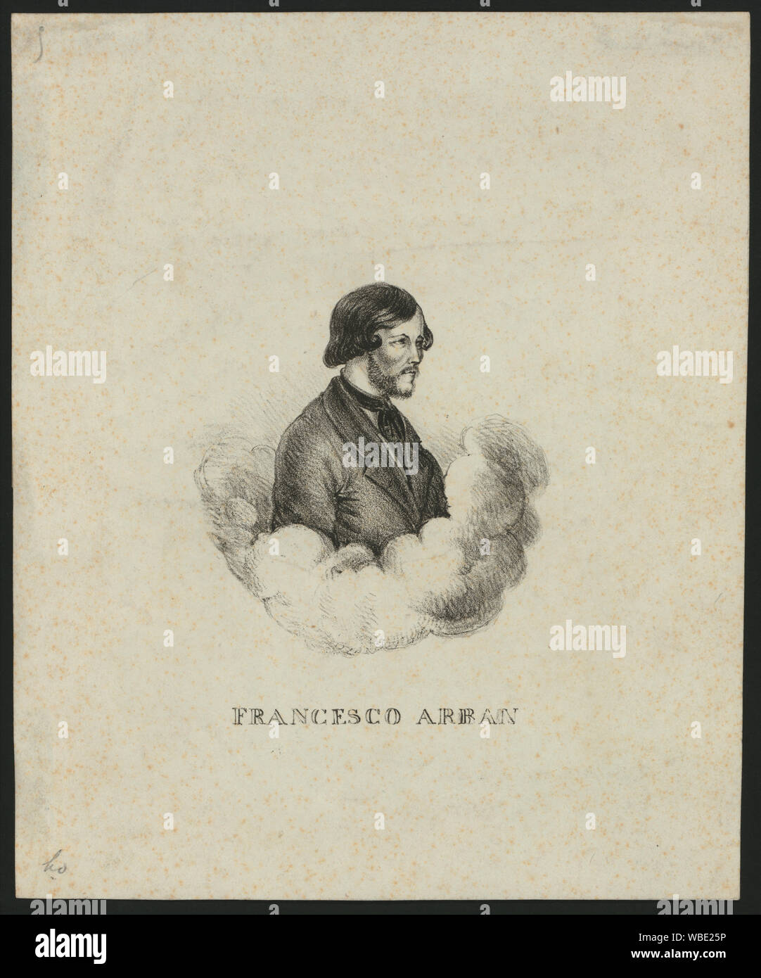 Francesco Arban; Head-and-shoulders portrait of French balloonist ...