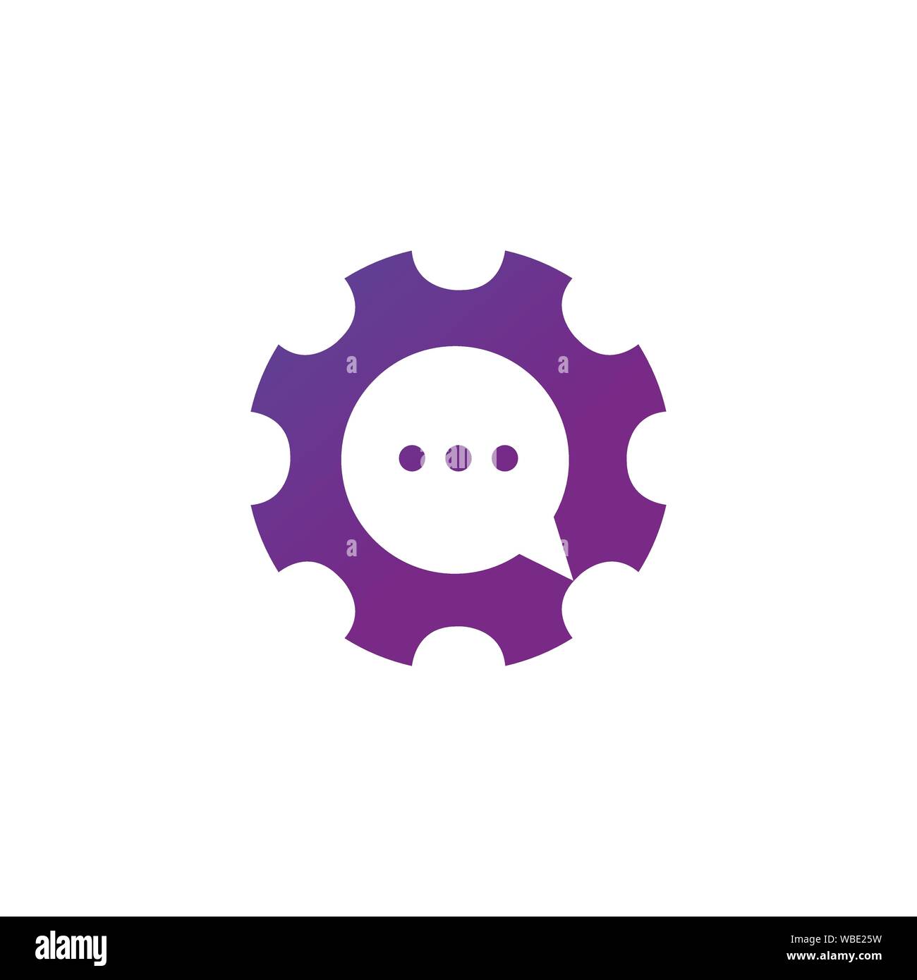 gear chat consult support logo icon. Stock vector illustration isolated ...