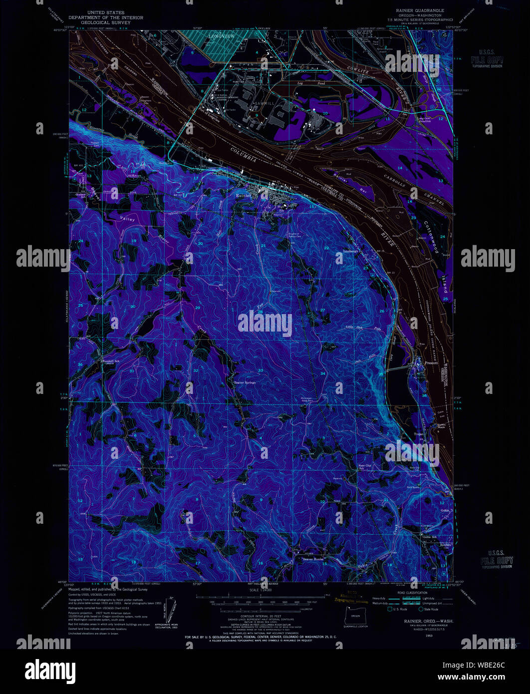 Map of rainier oregon hi-res stock photography and images - Alamy