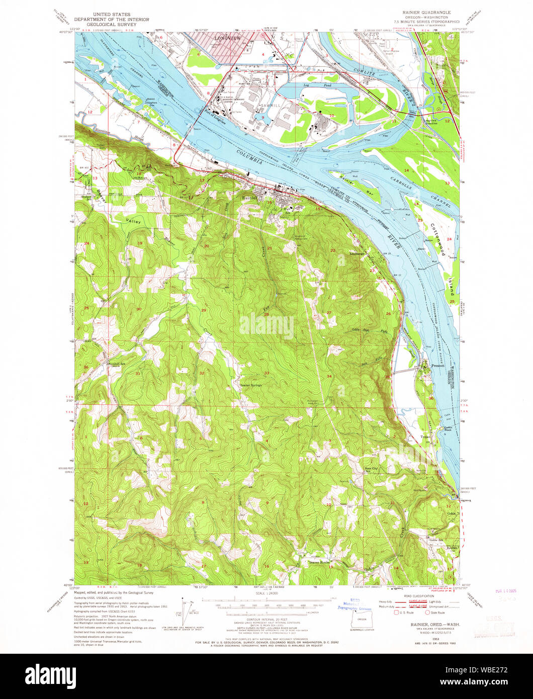 Map of rainier oregon hi-res stock photography and images - Alamy