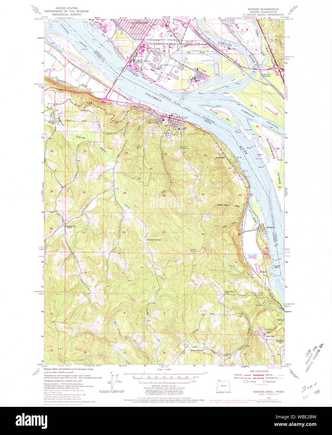 Map of rainier oregon hi-res stock photography and images - Alamy