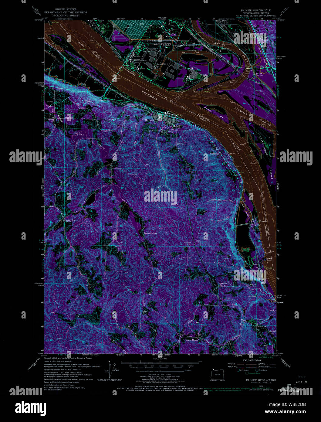 Map of rainier oregon hi-res stock photography and images - Alamy