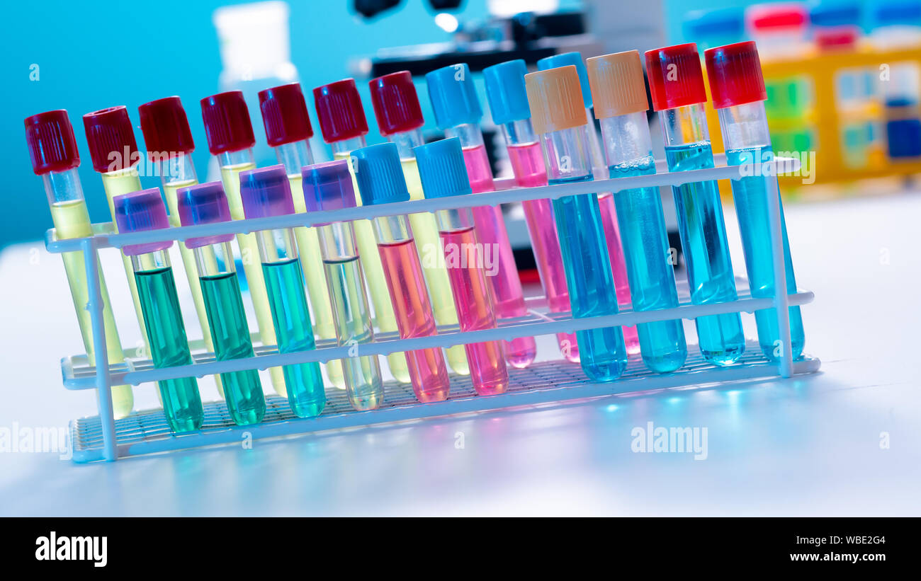 Test tubes and flasks in a chemical laboratory Stock Photo - Alamy