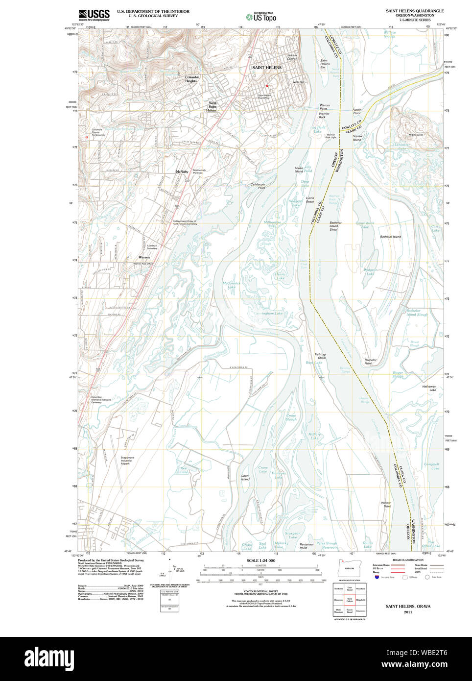 Map of saint helens hi-res stock photography and images - Alamy