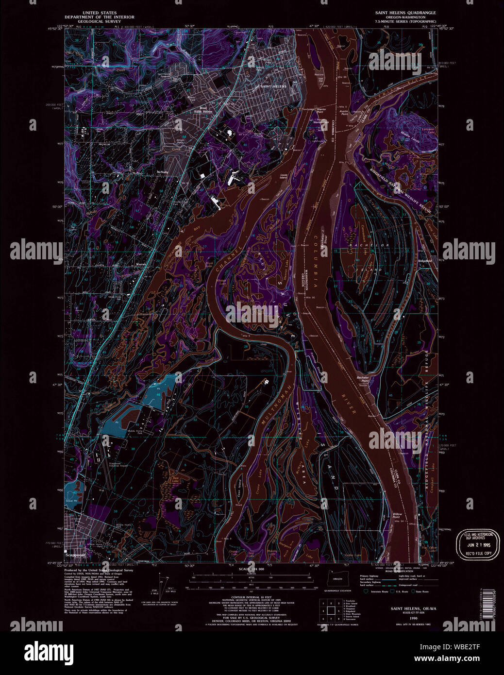 Map of saint helens hi-res stock photography and images - Alamy
