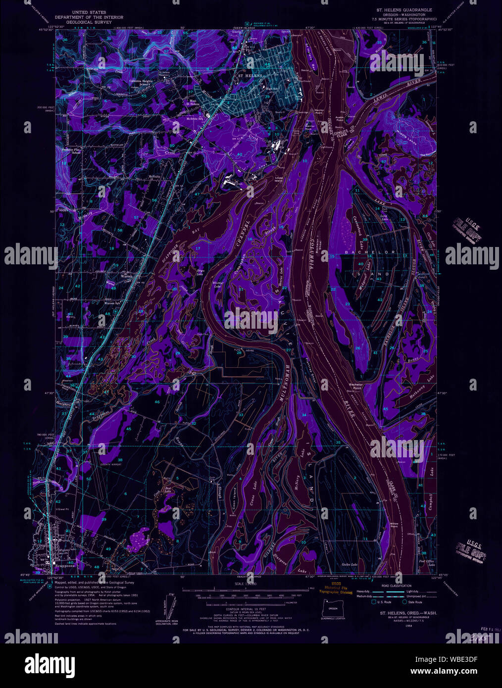 Map of st helens oregon hi-res stock photography and images - Alamy