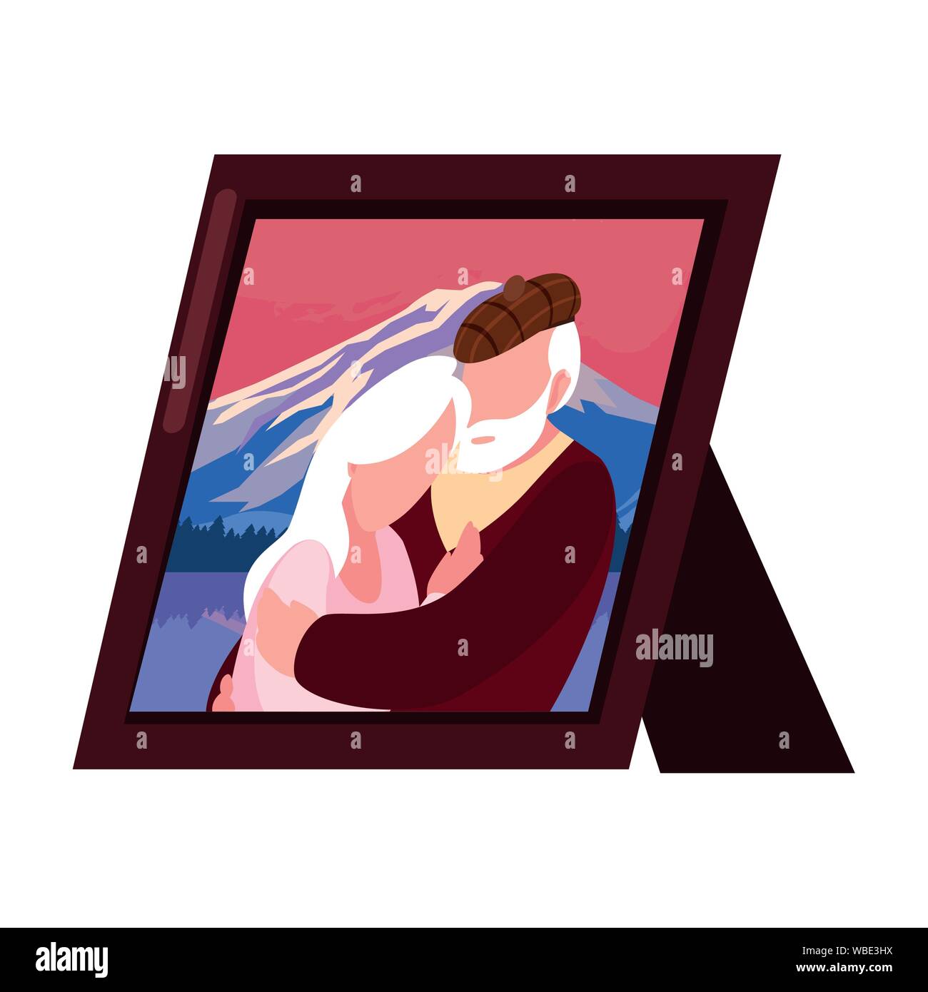 grandfather and grandmother hugging picture frame - happy grandparents ...