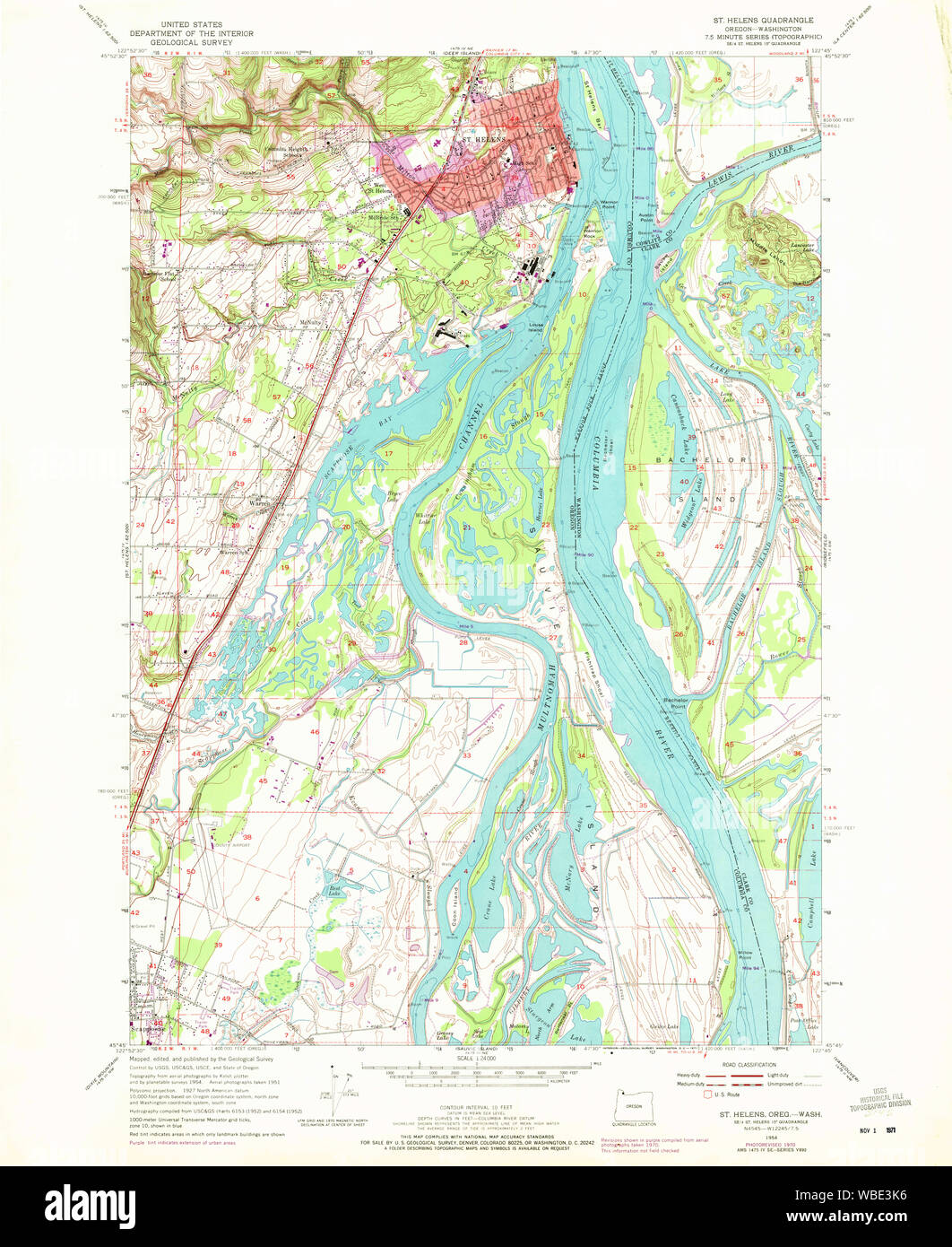 Map of st helens oregon hi-res stock photography and images - Alamy