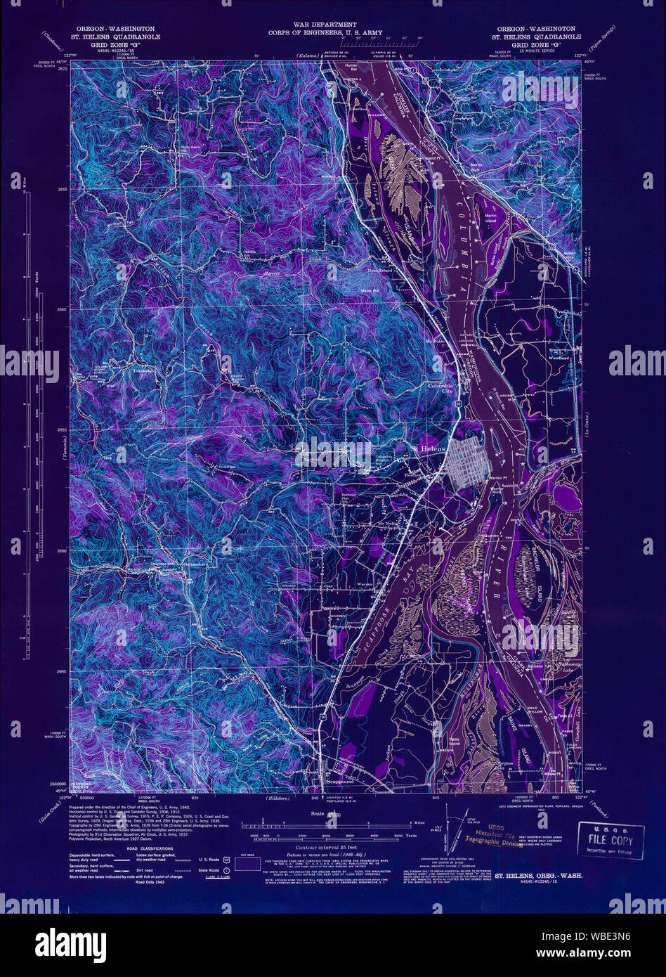 Map of st helens oregon hi-res stock photography and images - Alamy