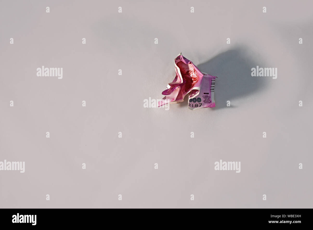 Crumpled Modern Modern Indian Two Thousand Rupees Currency Note on a ...