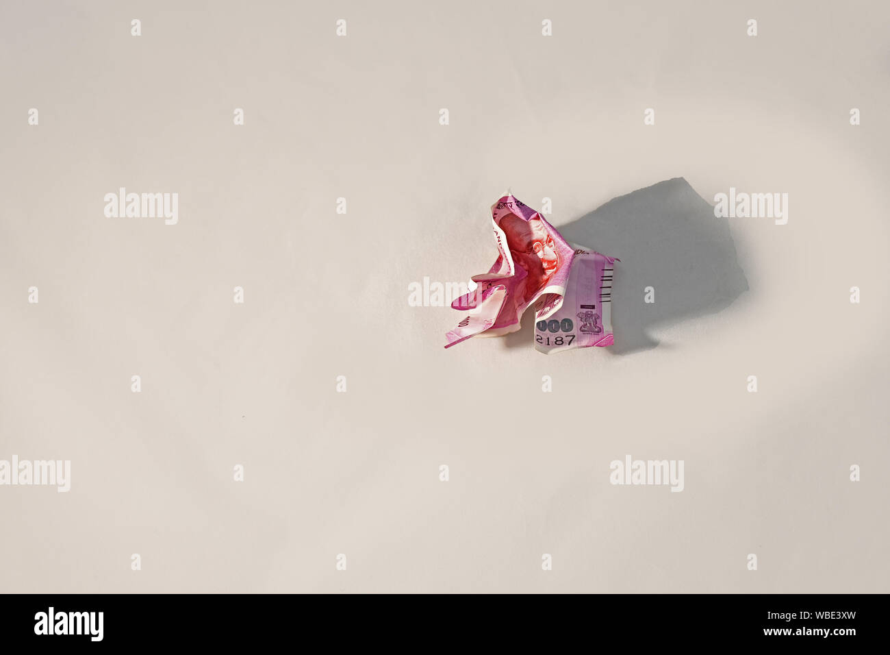 Crumpled Modern Modern Indian Two Thousand Rupees Currency Note on a ...