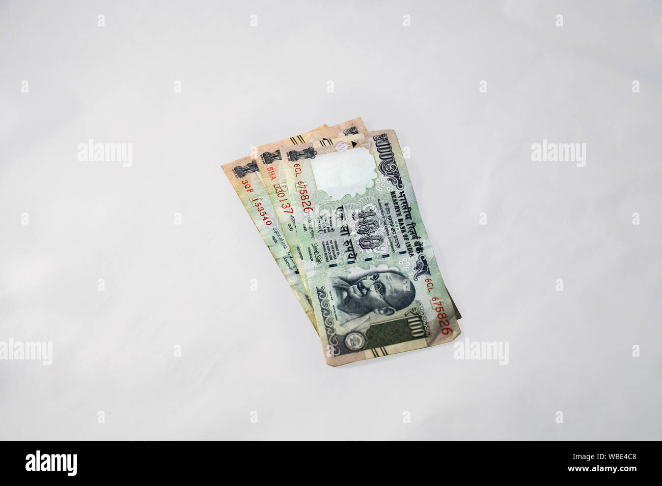 Wrinkled & used old Indian One Hundred Rupees Currency Notes on a ...