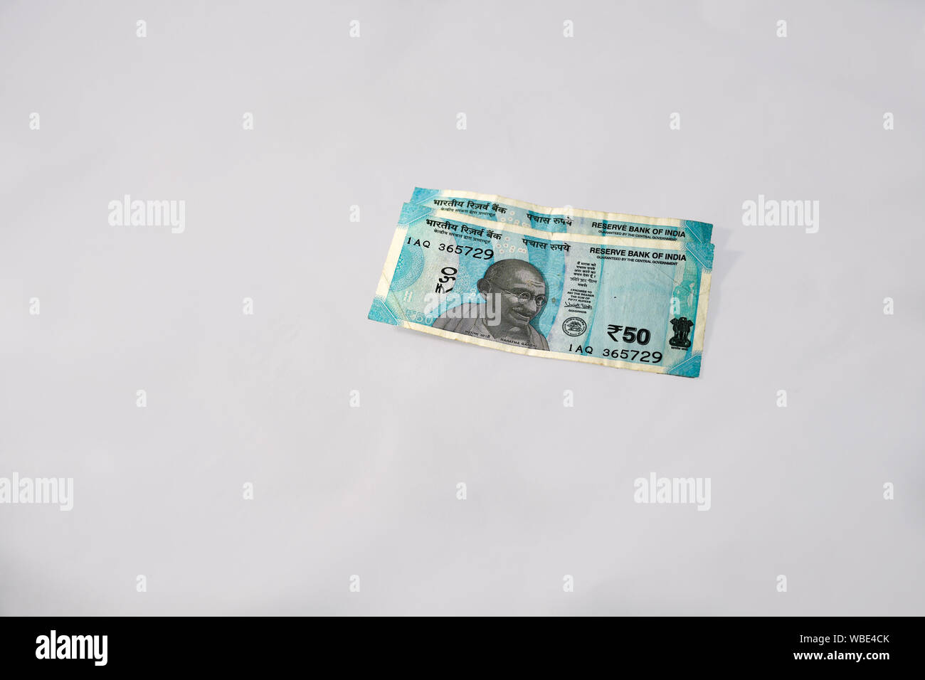 Stained & wrinkled Modern Indian Fifty Rupee Currency Notes Stock Photo ...