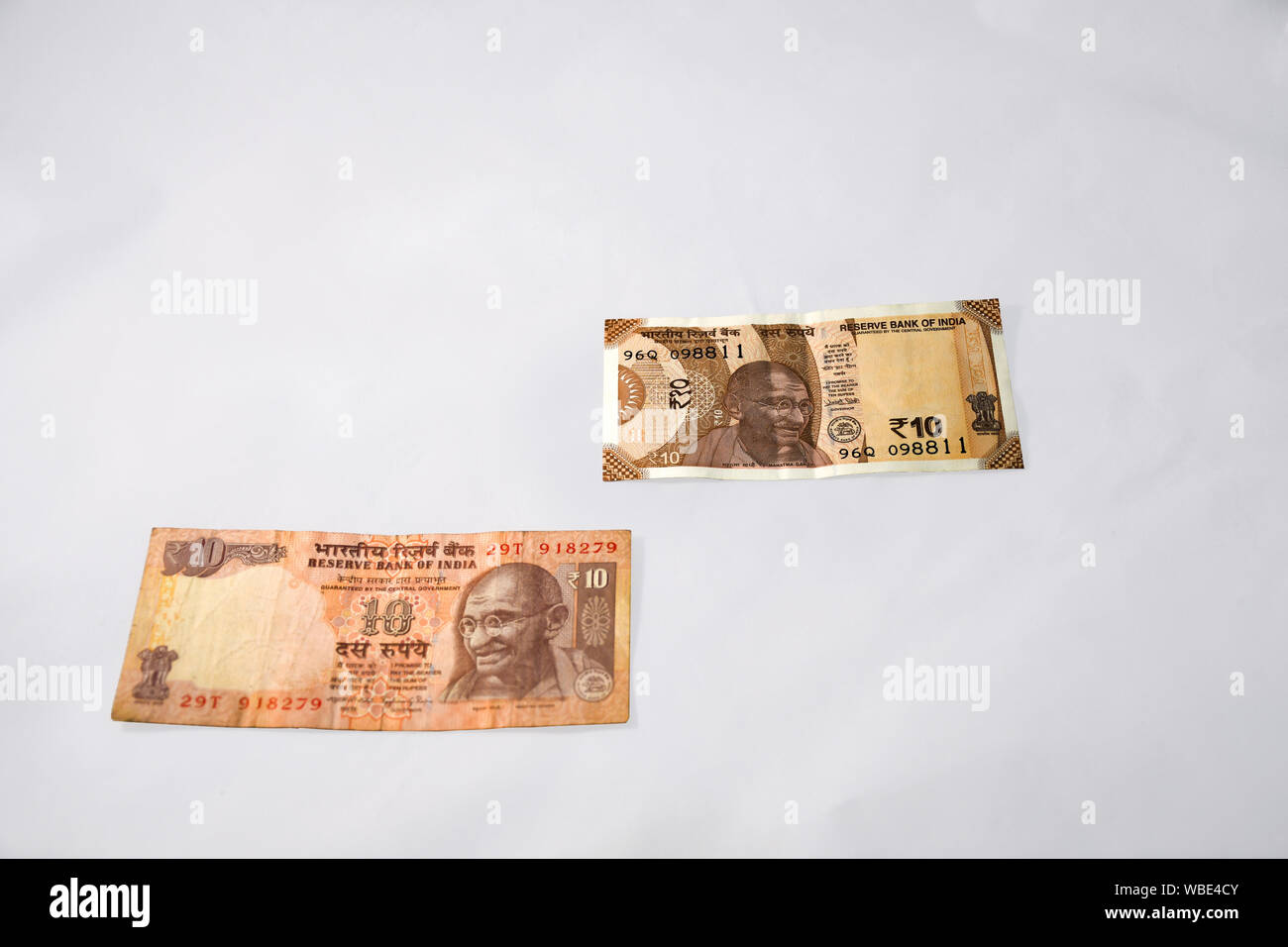 Old & Modern Indian Ten Rupee Currency Notes Stock Photo - Alamy