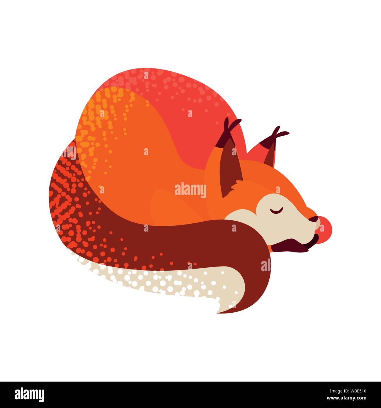 happy autumn season fox mammal vector illustration Stock Vector Image ...