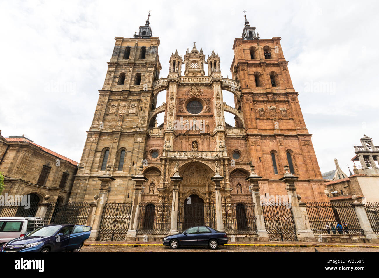 Astorga, Spain. Main facade of the Cathedral of Saint Mary (Catedral de ...