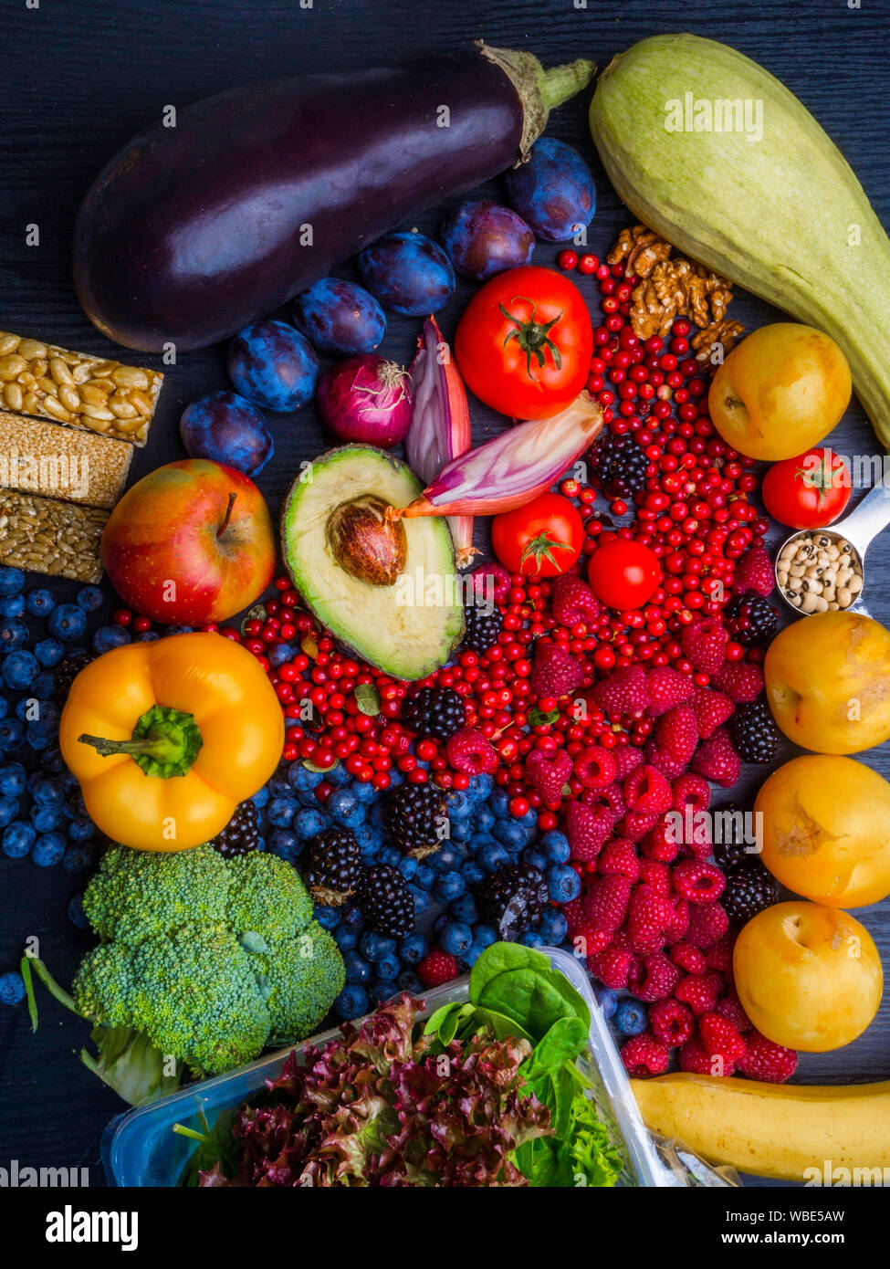 Healthy balanced dieting concept. Selection of rich fiber sources vegan ...