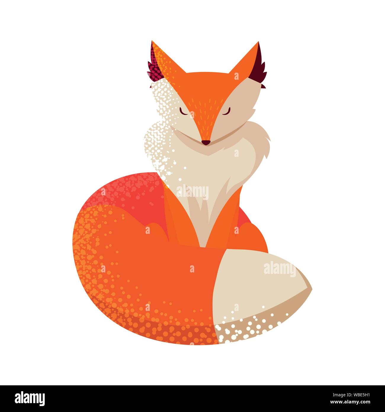 happy autumn season fox mammal vector illustration Stock Vector Image ...