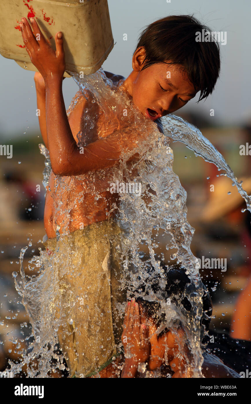 Burmese boy with Thanaka in Mandalay, Myanmar (Burma Stock Photo - Alamy