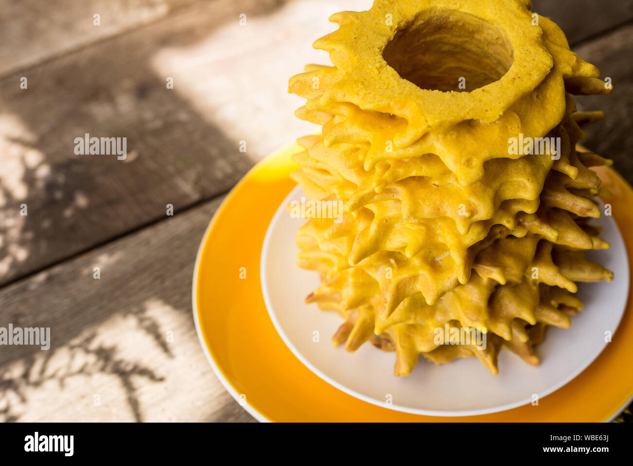Tree cake. Baumkuchen. Traditional Germany and Lithuania layered cake ...
