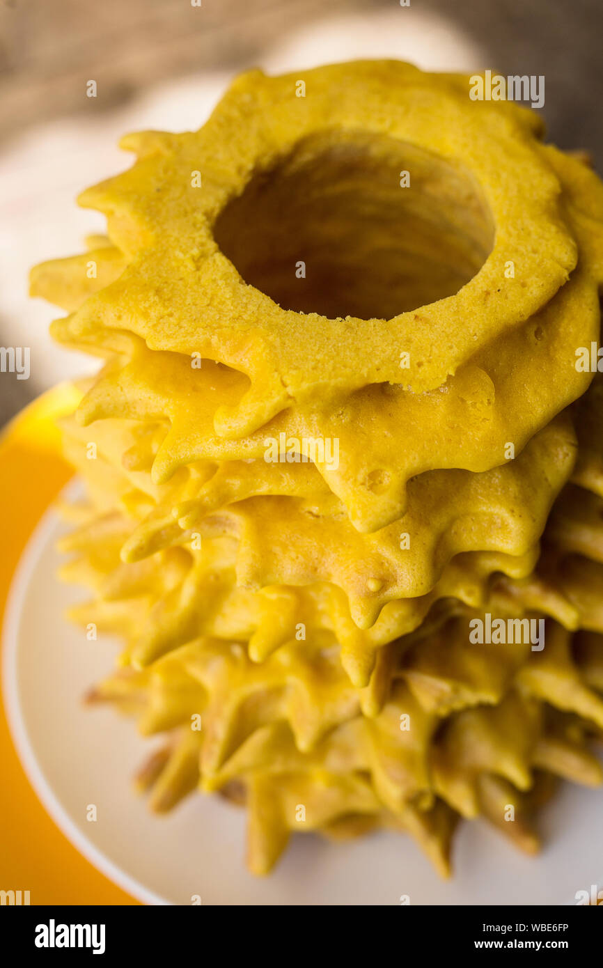 Tree cake. Baumkuchen. Traditional Germany and Lithuania layered cake ...