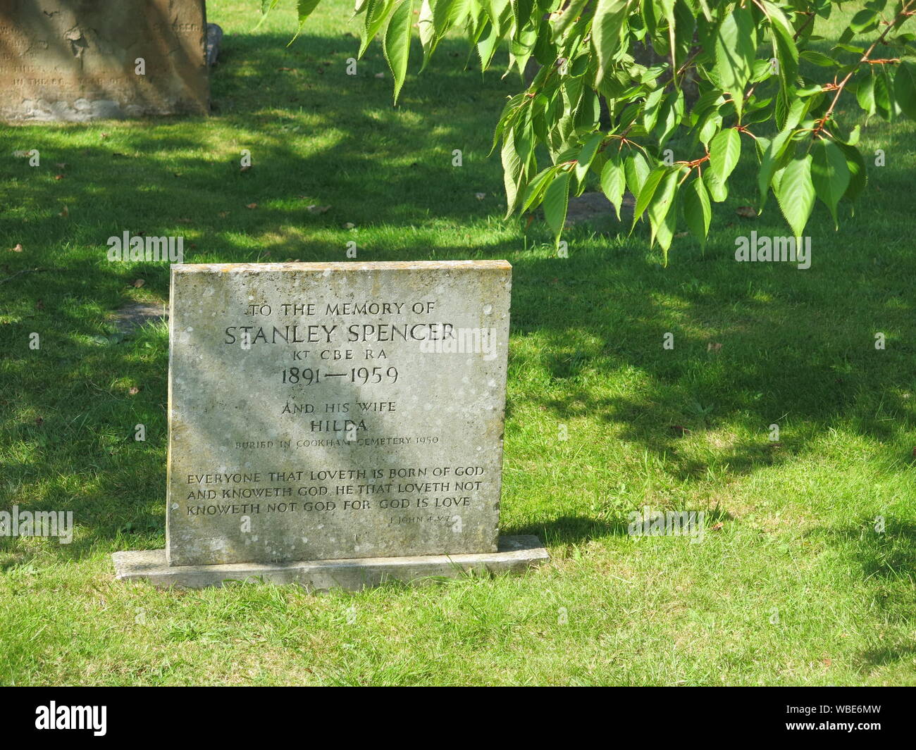 Photo of the headstone of the artist Sir Stanley Spencer, buried in the ...