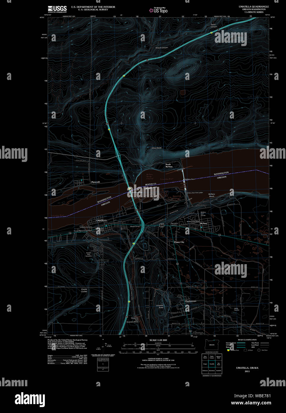 Umatilla map hi-res stock photography and images - Alamy
