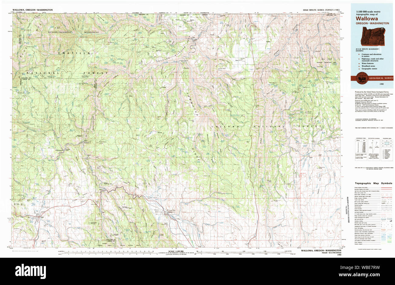 Map of wallowa hi-res stock photography and images - Alamy