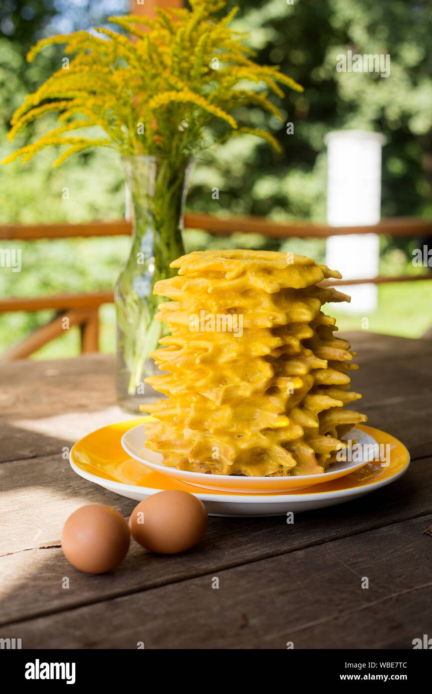 Tree cake. Baumkuchen. Traditional Germany and Lithuania layered cake ...