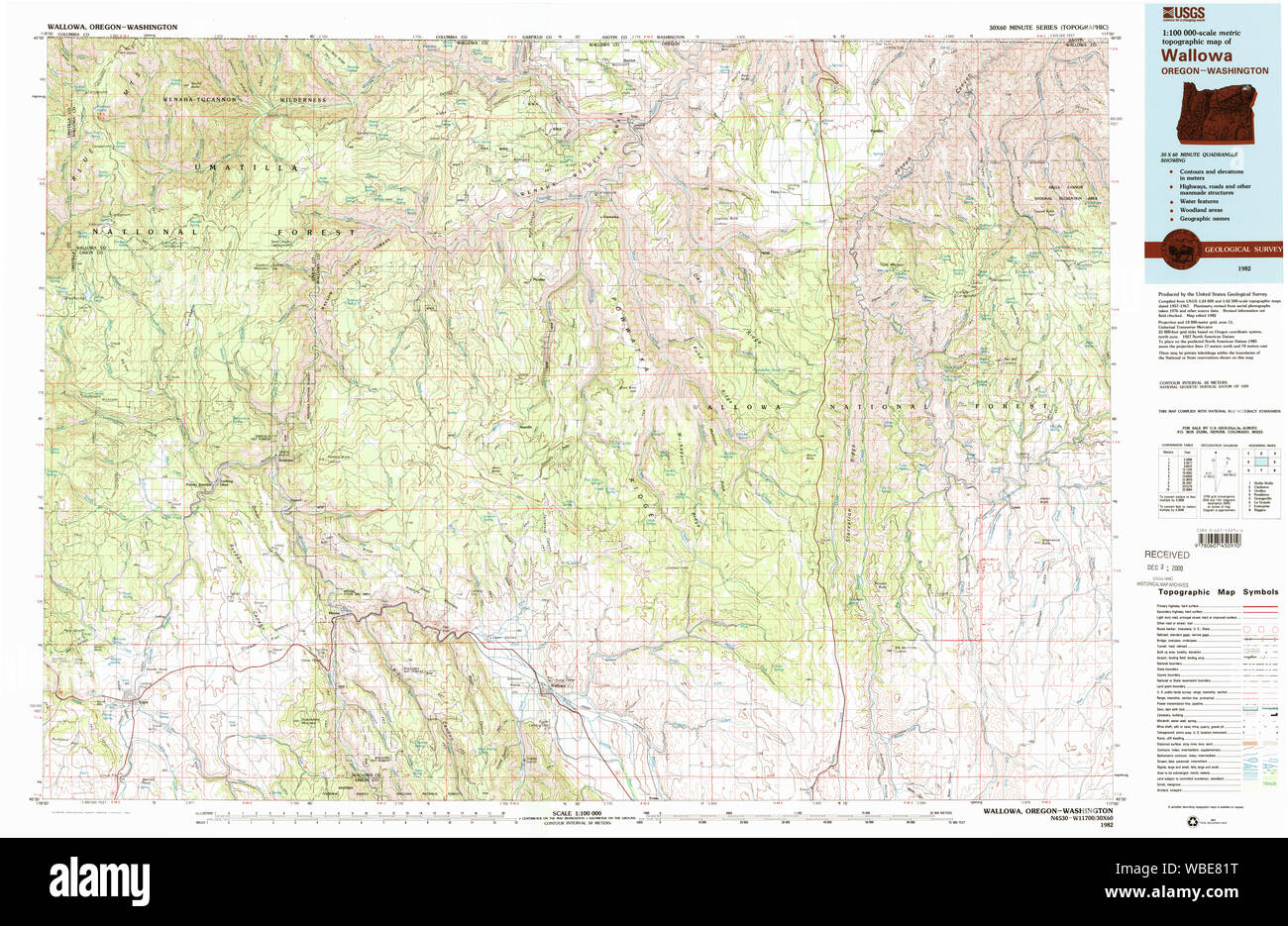Map of wallowa oregon hi-res stock photography and images - Alamy