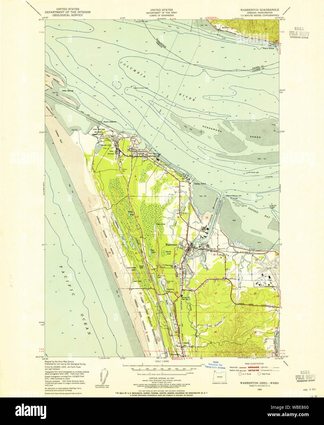 Warrenton oregon map hi-res stock photography and images - Alamy