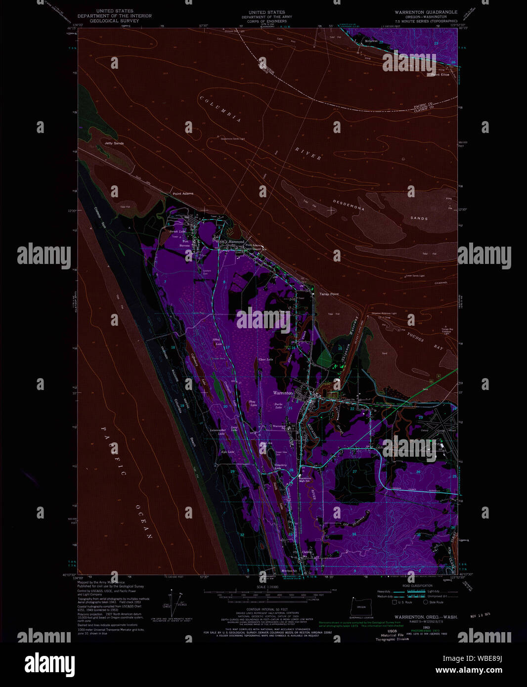 Warrenton oregon map hi-res stock photography and images - Alamy