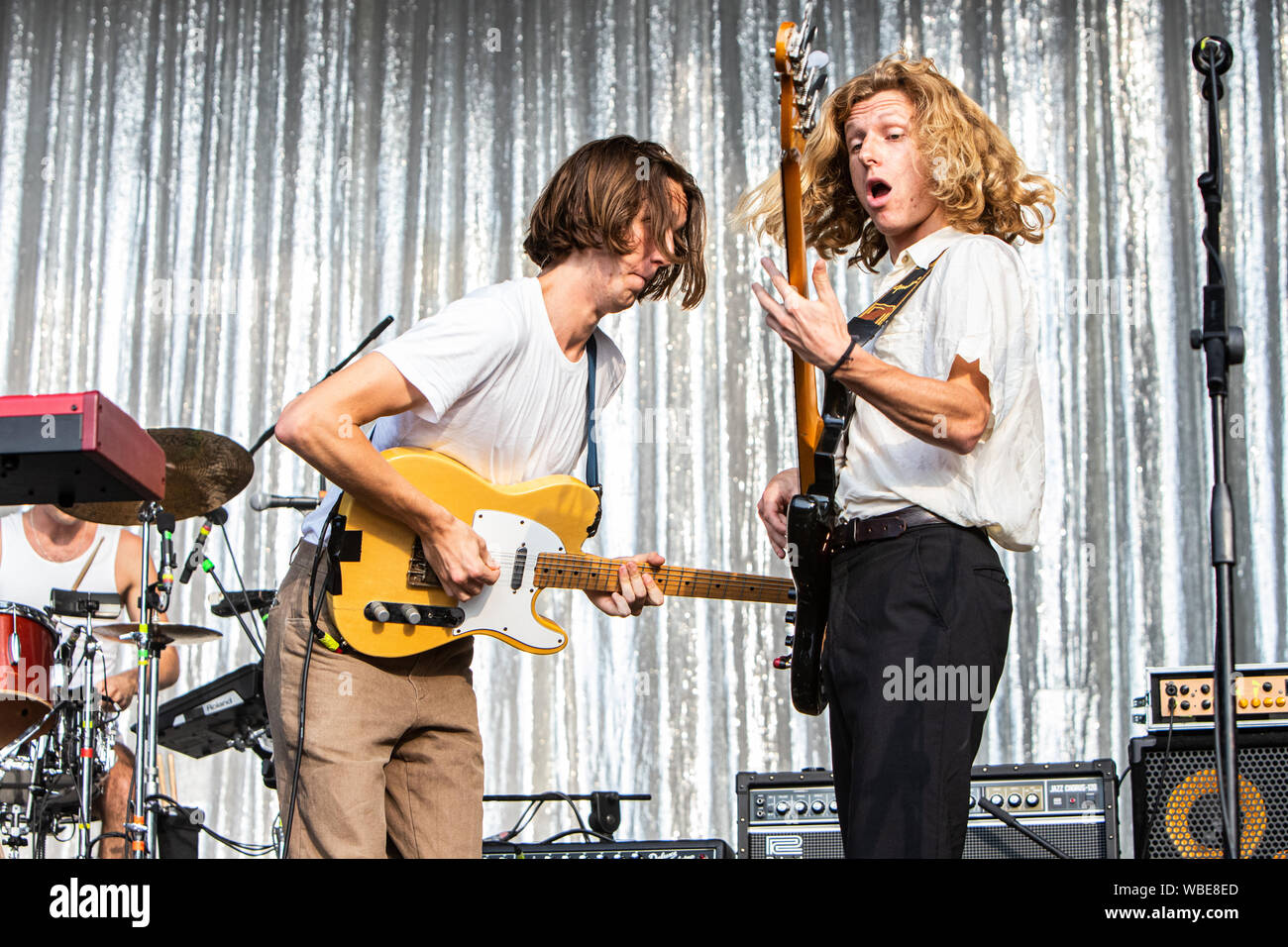 Turin Italy. 25 August 2019. The Australian band PARCELS performs live ...