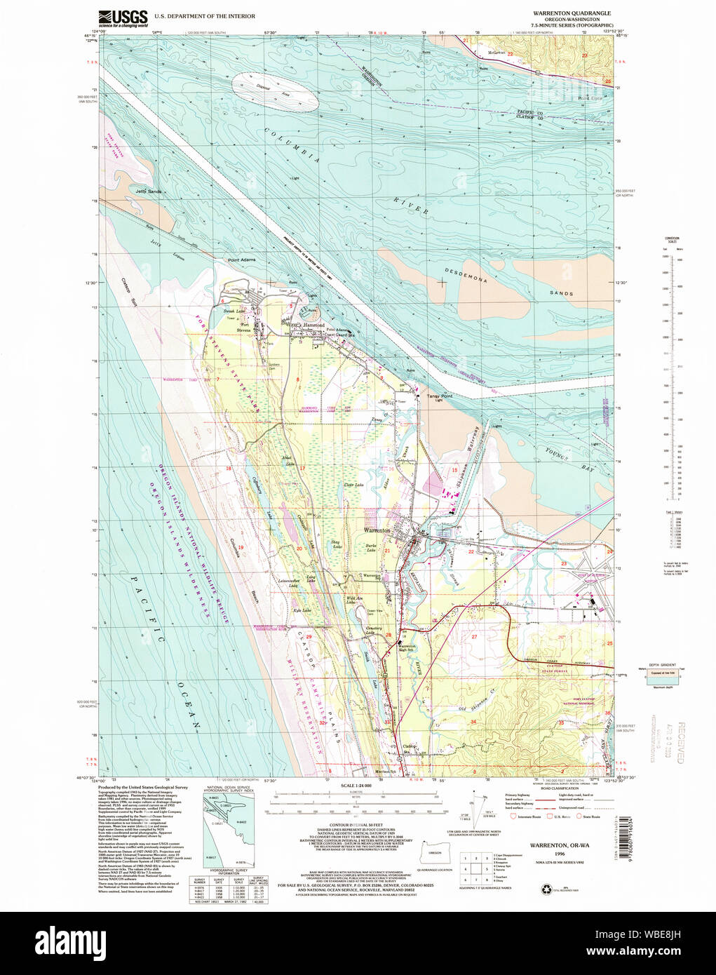 Warrenton oregon map hi-res stock photography and images - Alamy