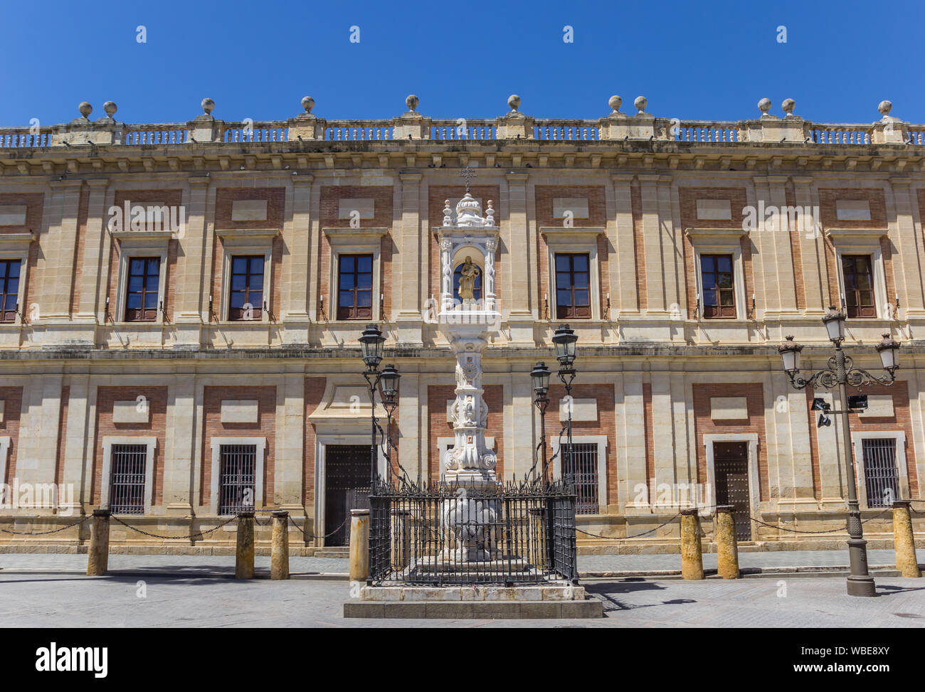 Facade of the historic Archivo de Indias building in Sevilla, Spain ...
