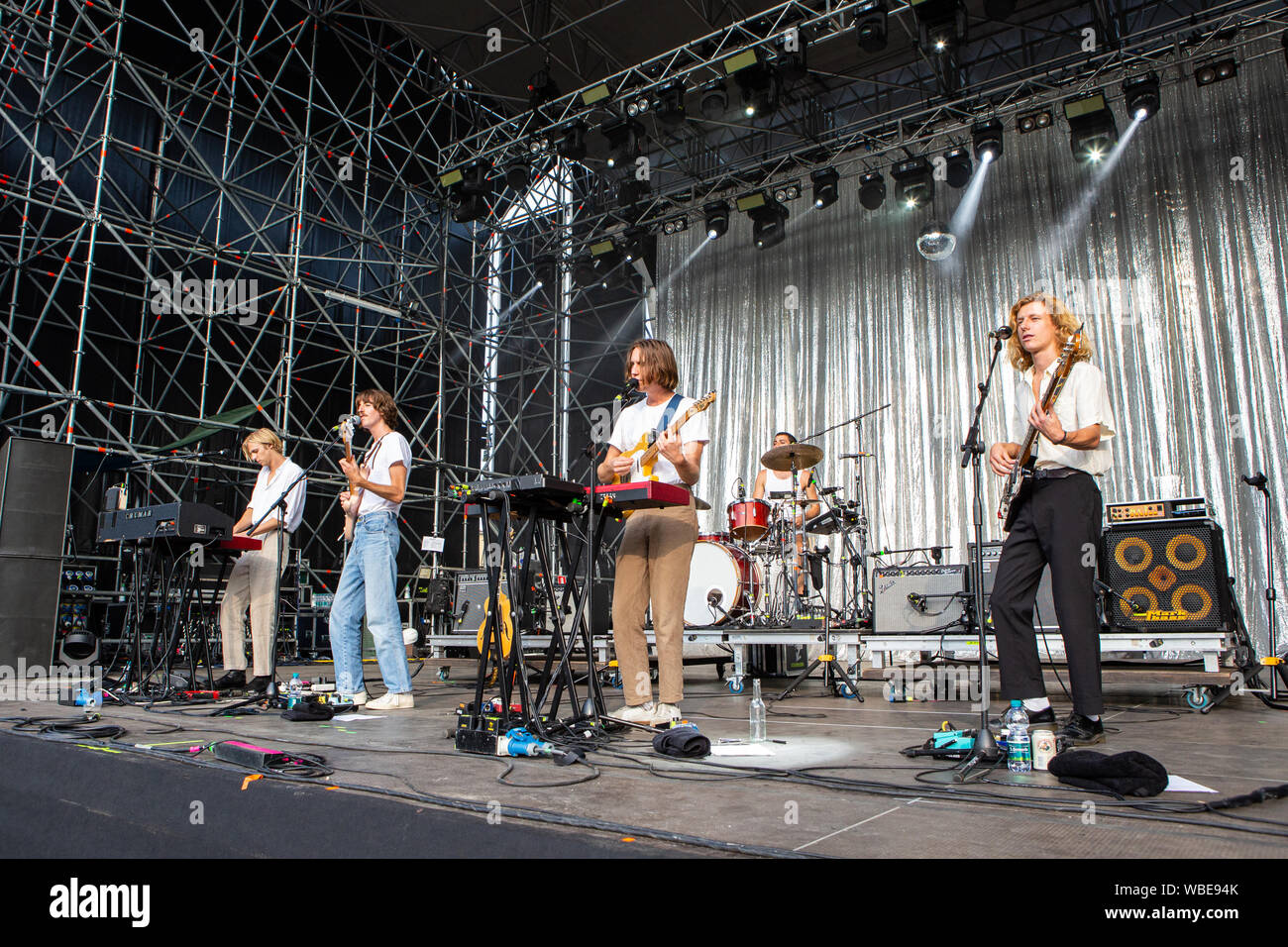 Turin Italy. 25 August 2019. The Australian band PARCELS performs live ...