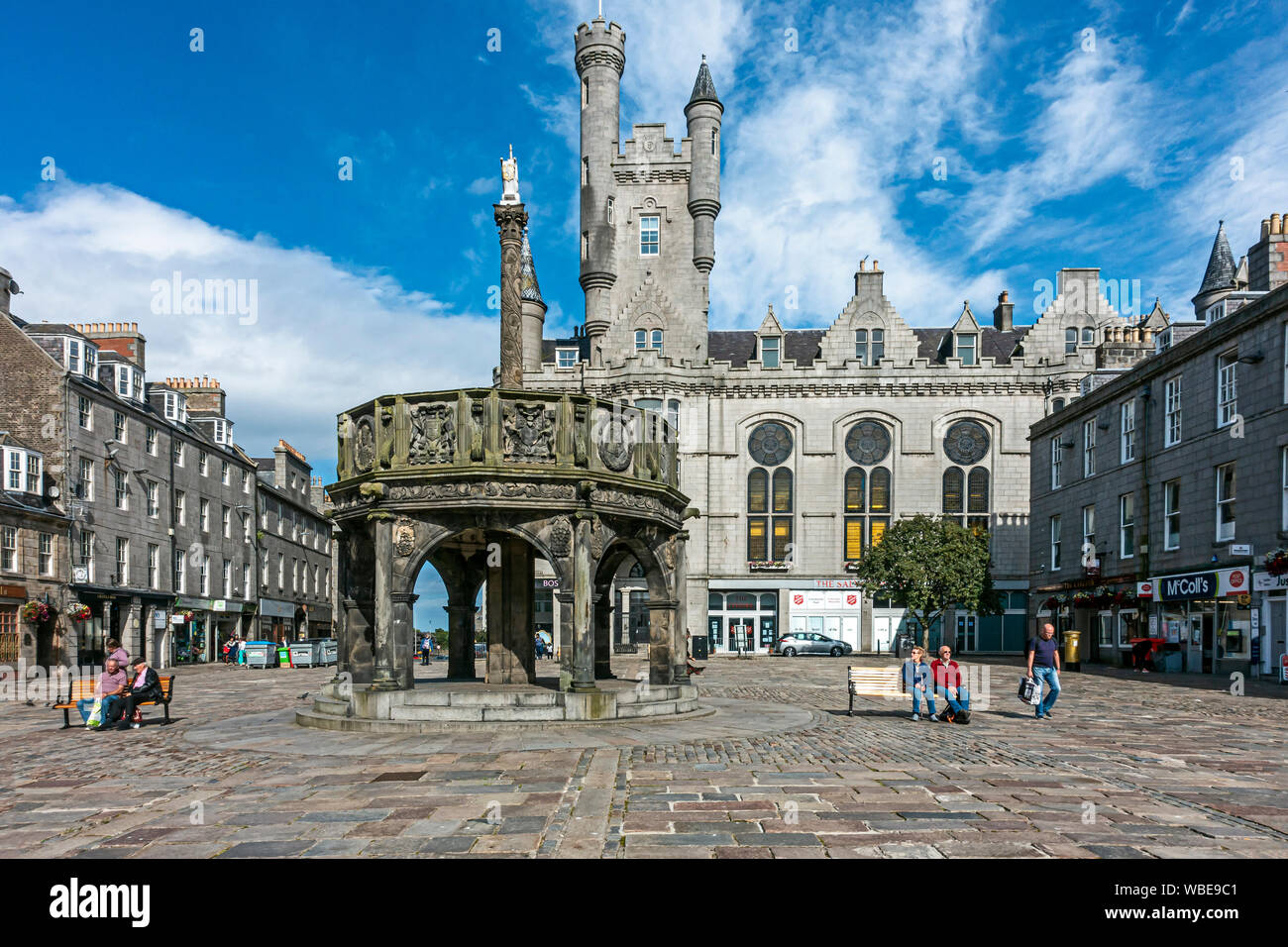 The Mercat Cross and square in Castlegate Aberdeen Scotland UK Stock ...