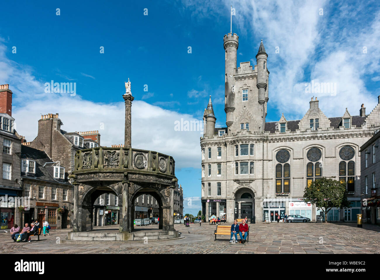 The Mercat Cross and square in Castlegate Aberdeen Scotland UK Stock ...
