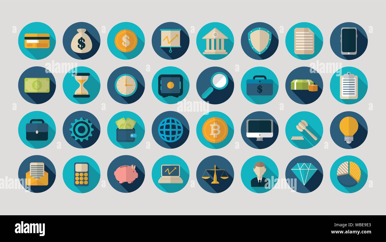 finance business icons flat design Stock Vector Image & Art - Alamy