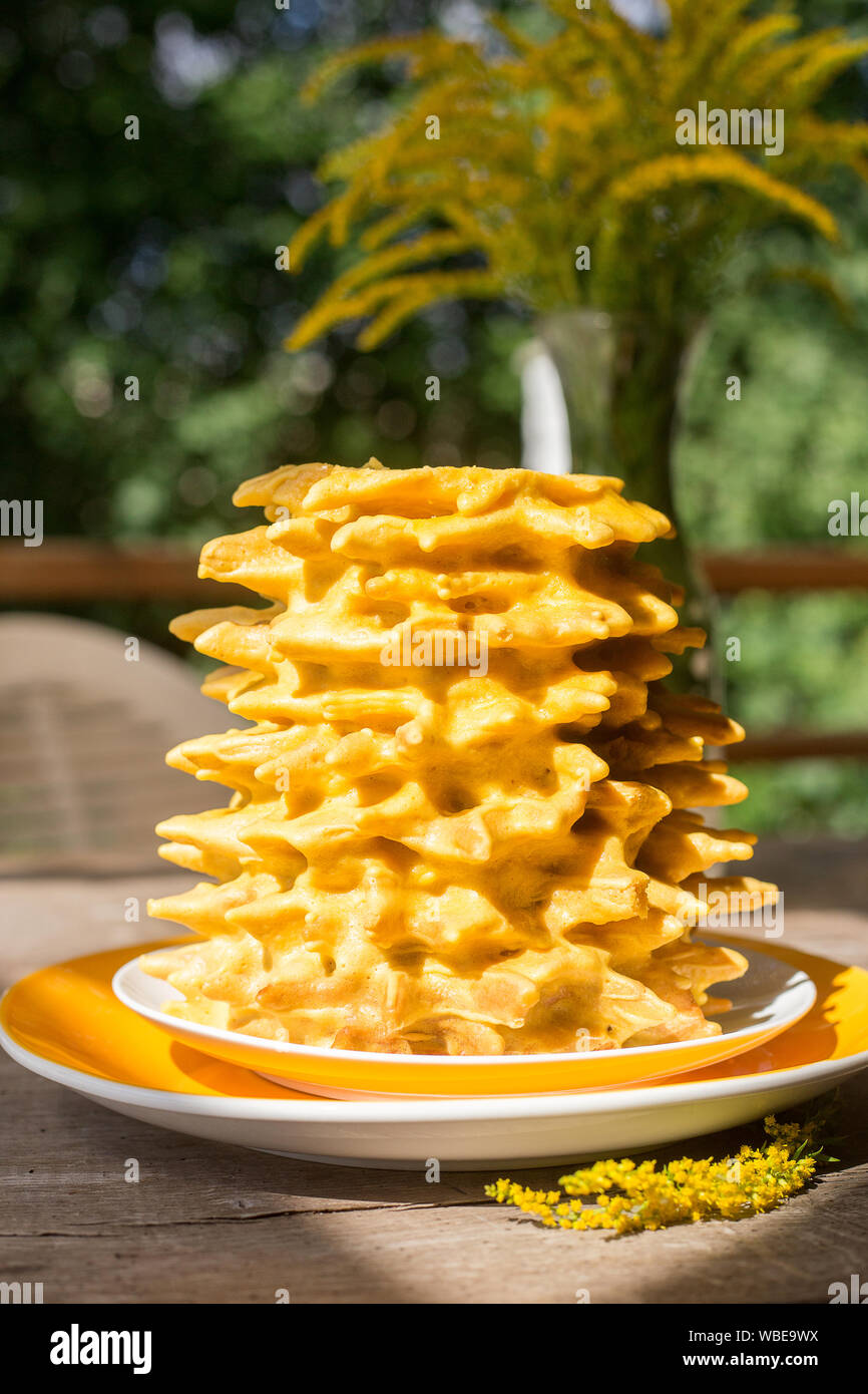 Tree cake. Baumkuchen. Traditional Germany and Lithuania layered cake ...